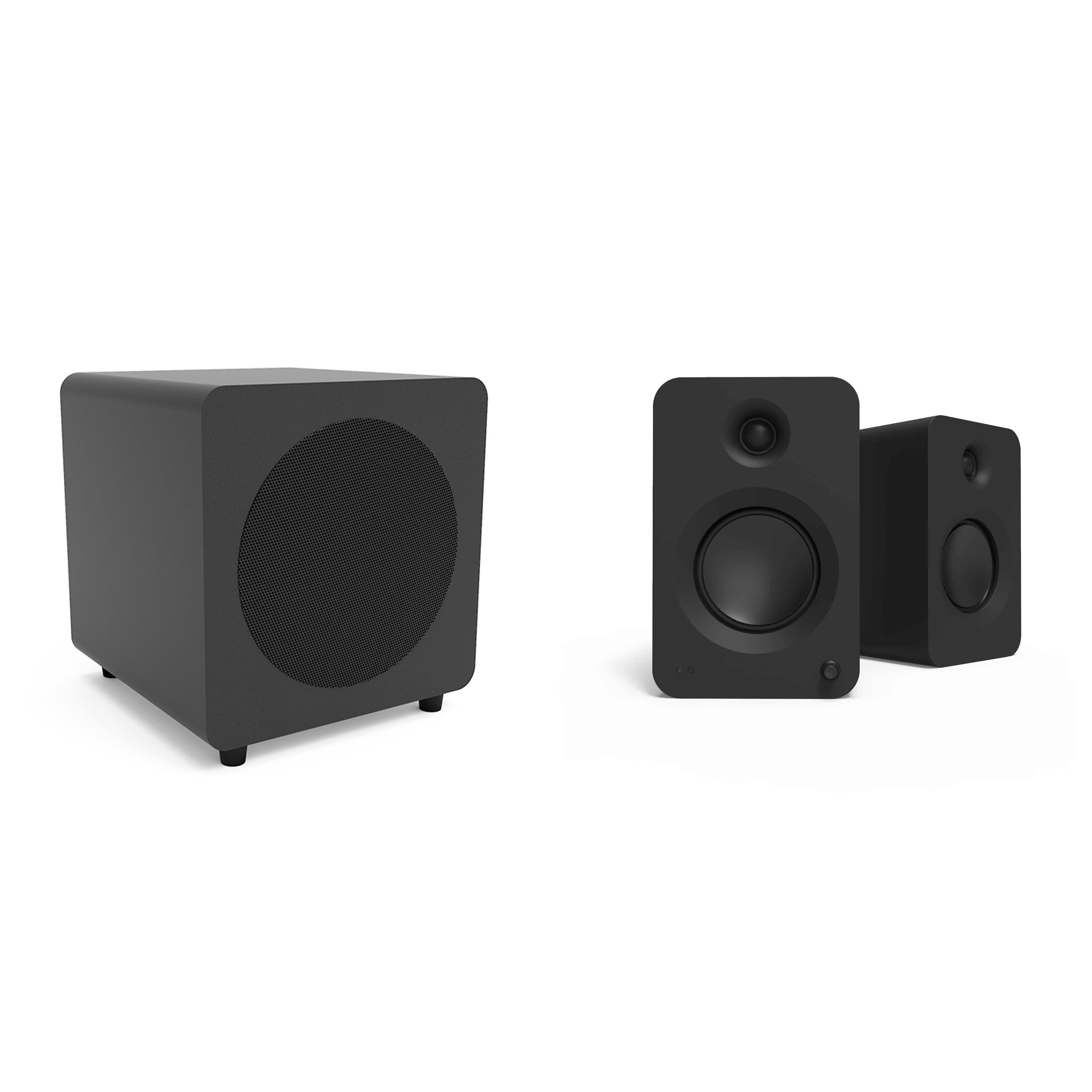 Kanto Ren Powered Speaker System (black) and SUB8 Powered 8in Subwoofer ...