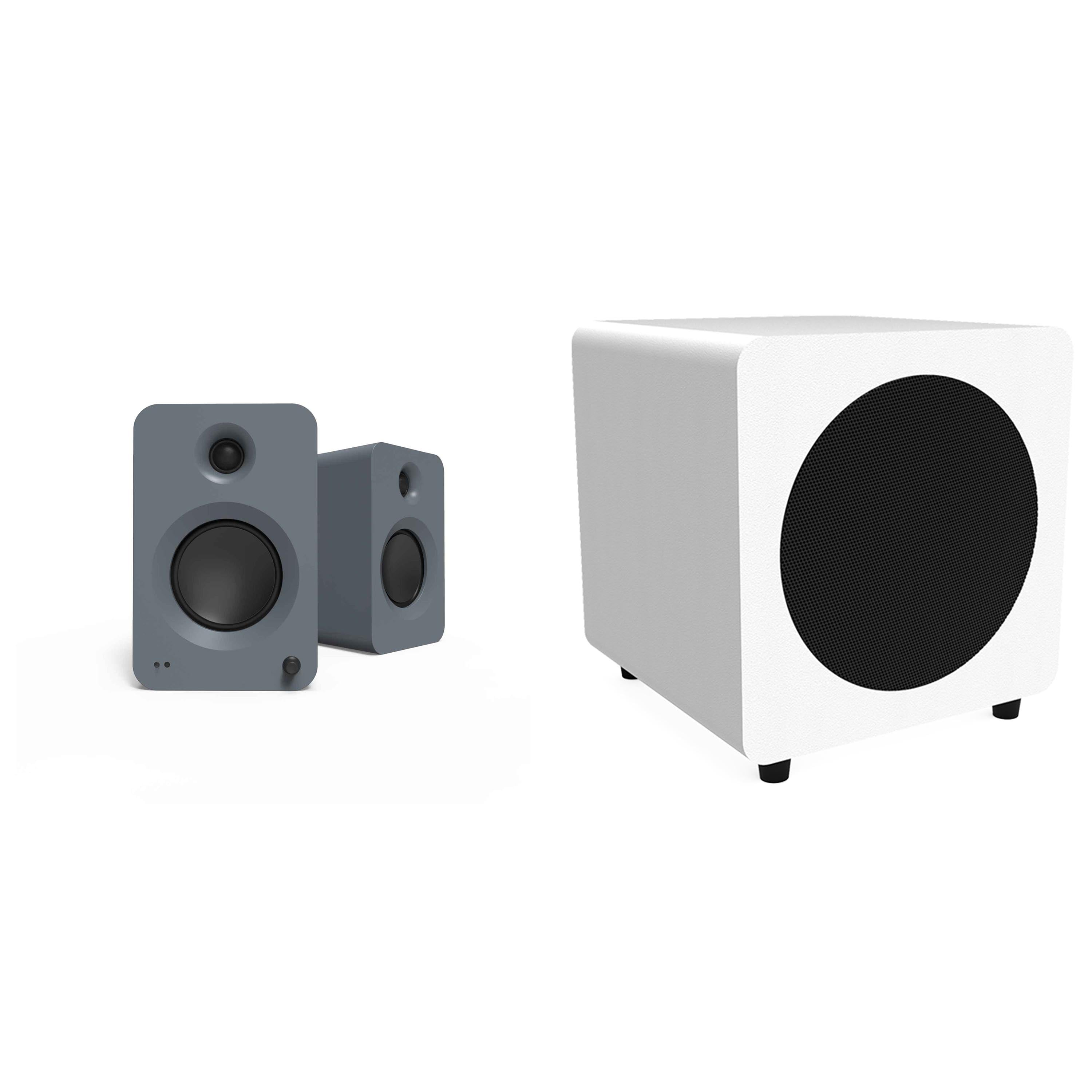 Kanto Ren Powered Speaker System (matte grey) + Kanto SUB8 Powered 8in ...