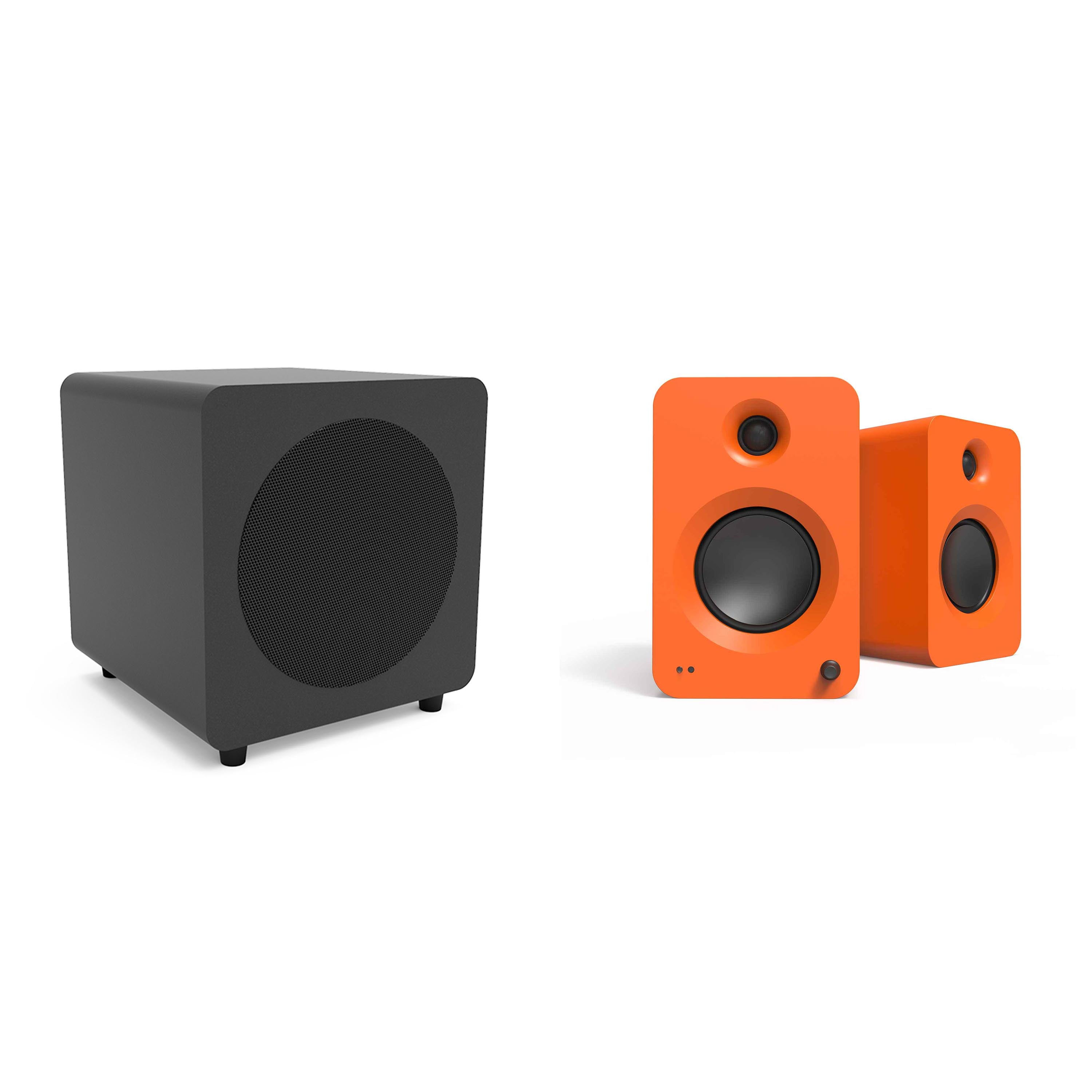 Kanto Ren Powered Speaker System (orange) and SUB8 Powered 8in ...