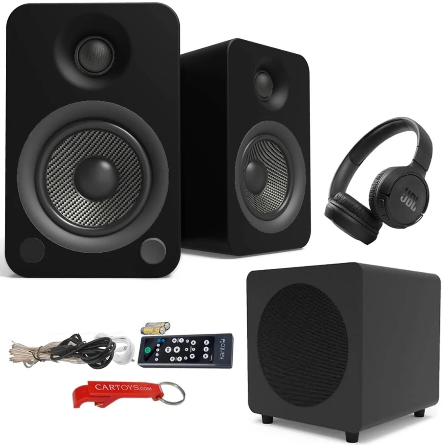 Kanto YU4 4" Black Powered Bluetooth Bookshelf Speakers (Pair) w ...