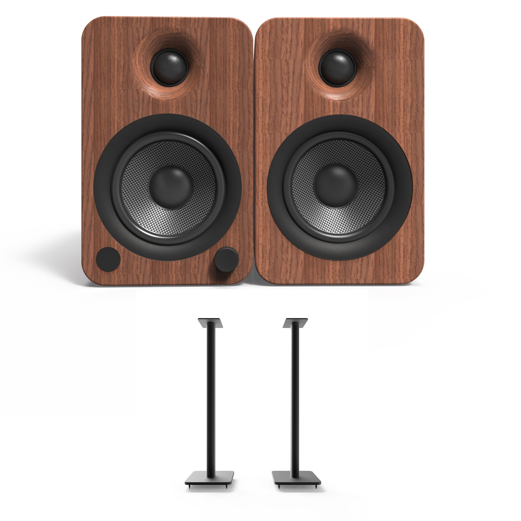 Kanto YU4WALNUT 140W Speakers - Walnut (Pair) with Kanto SP32PL 32 ...