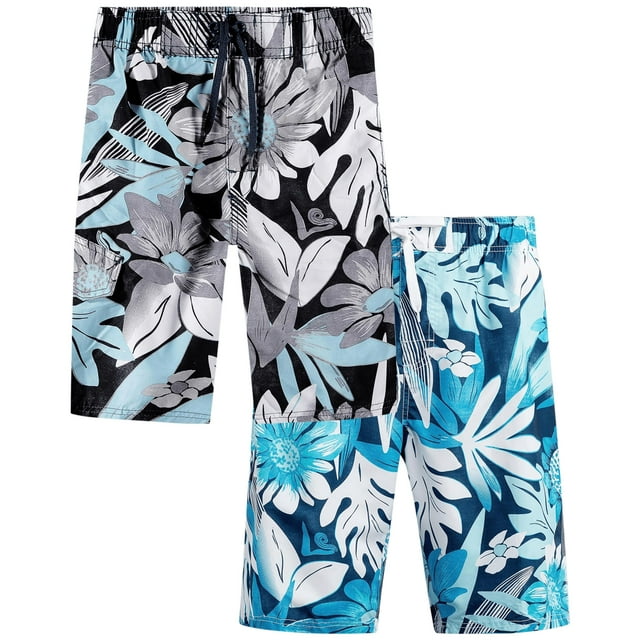 Kanu Surf Boys' Swim Trunks - 2 Pack Quick Dry Printed Board Shorts ...