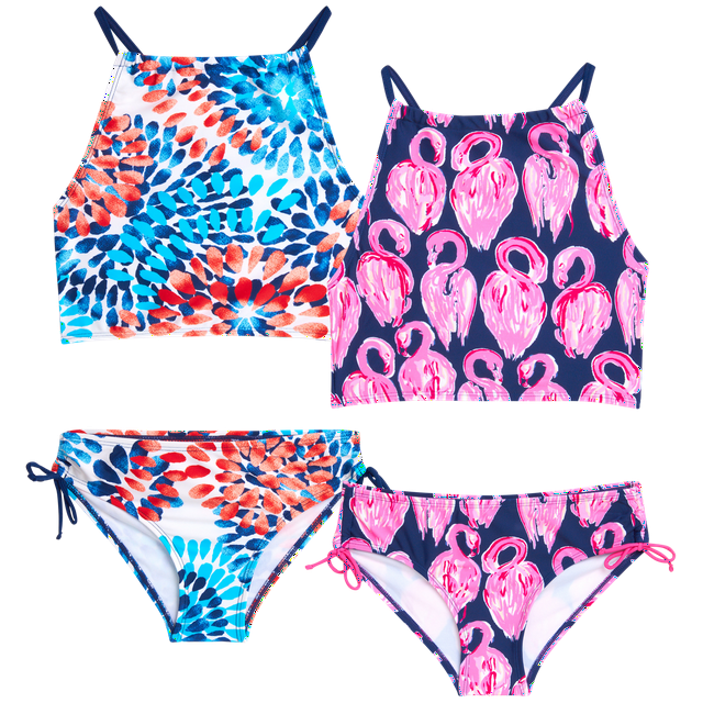 Kanu Surf Four-Piece Tankini Swimsuit, Size 12, Multicolor (Girl's ...