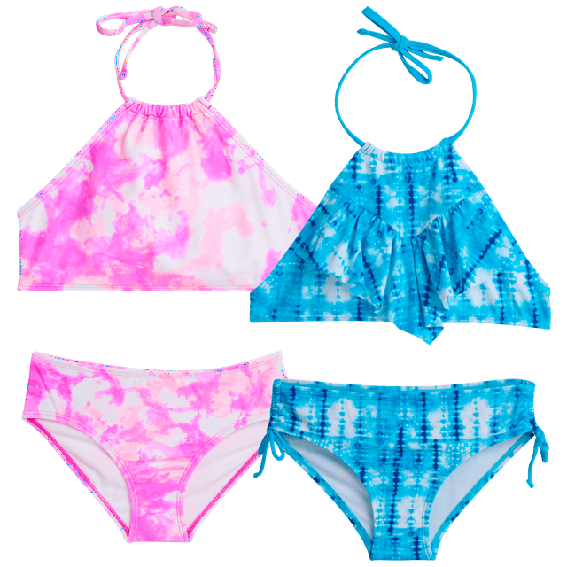 Kanu Surf Girls Bathing Suit 4 Piece Upf 50 Quick Dry Bikini