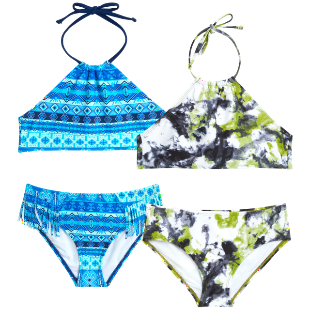 Kanu Surf Girls' Bathing Suit - 4 Piece UPF 50+ Quick Dry Bikini ...