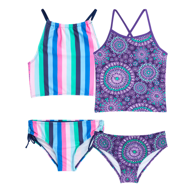 Kanu Surf Girls' Bathing Suit - 4 Piece UPF 50+ Quick Dry Tankini ...