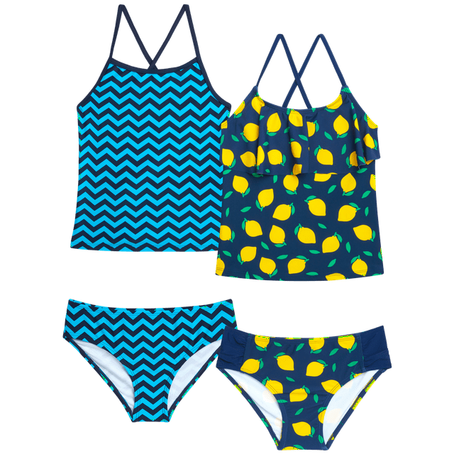 Kanu Surf Girls' Bathing Suit - 4 Piece UPF 50+ Quick Dry Tankini ...