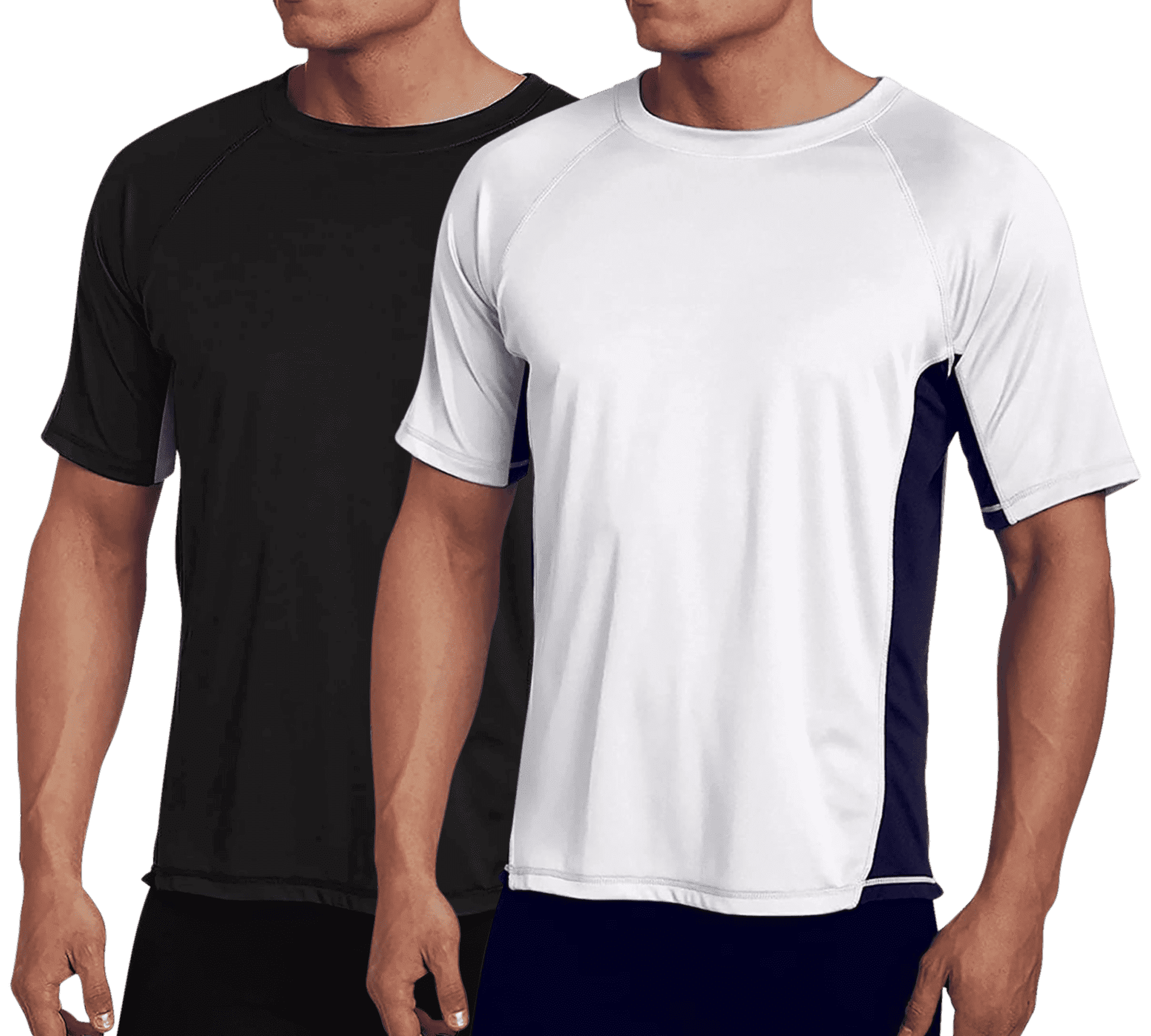Kanu Surf Men's UPF 50+ Short Sleeve Rash Guard Swim Shirt, 2 Pack ...