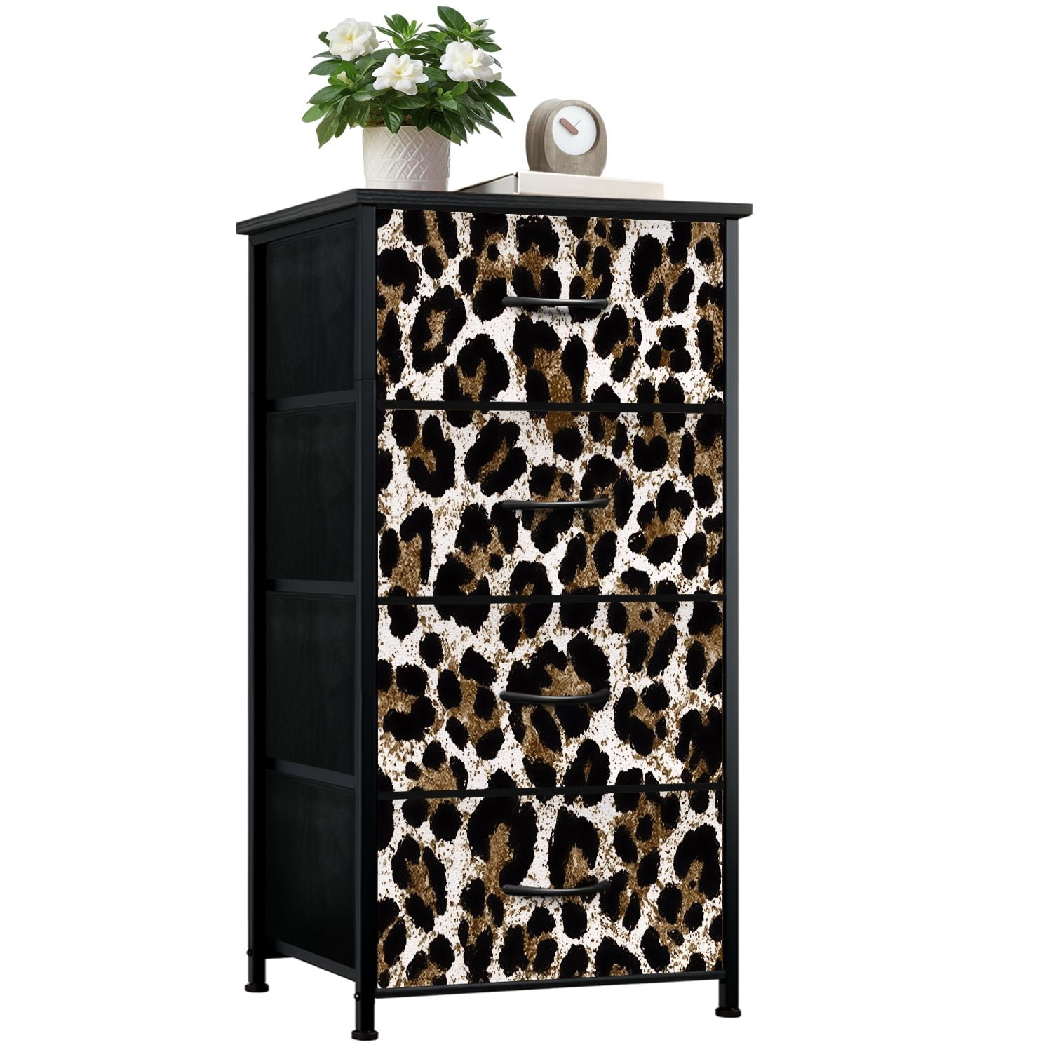 Kanworse 4 Drawer Fabric Dresser for Bedroom Leopard design Seamless ...