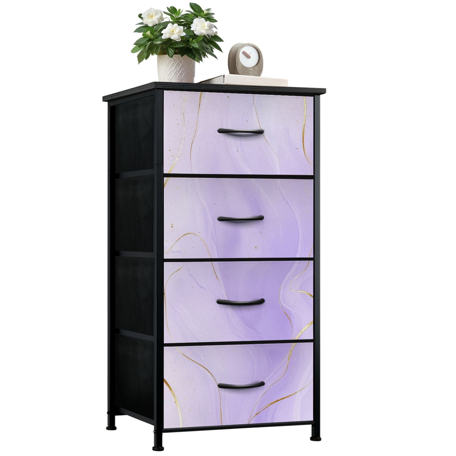 Kanworse 4 Drawer Fabric Dresser for Bedroom Purple lavender liquid ...