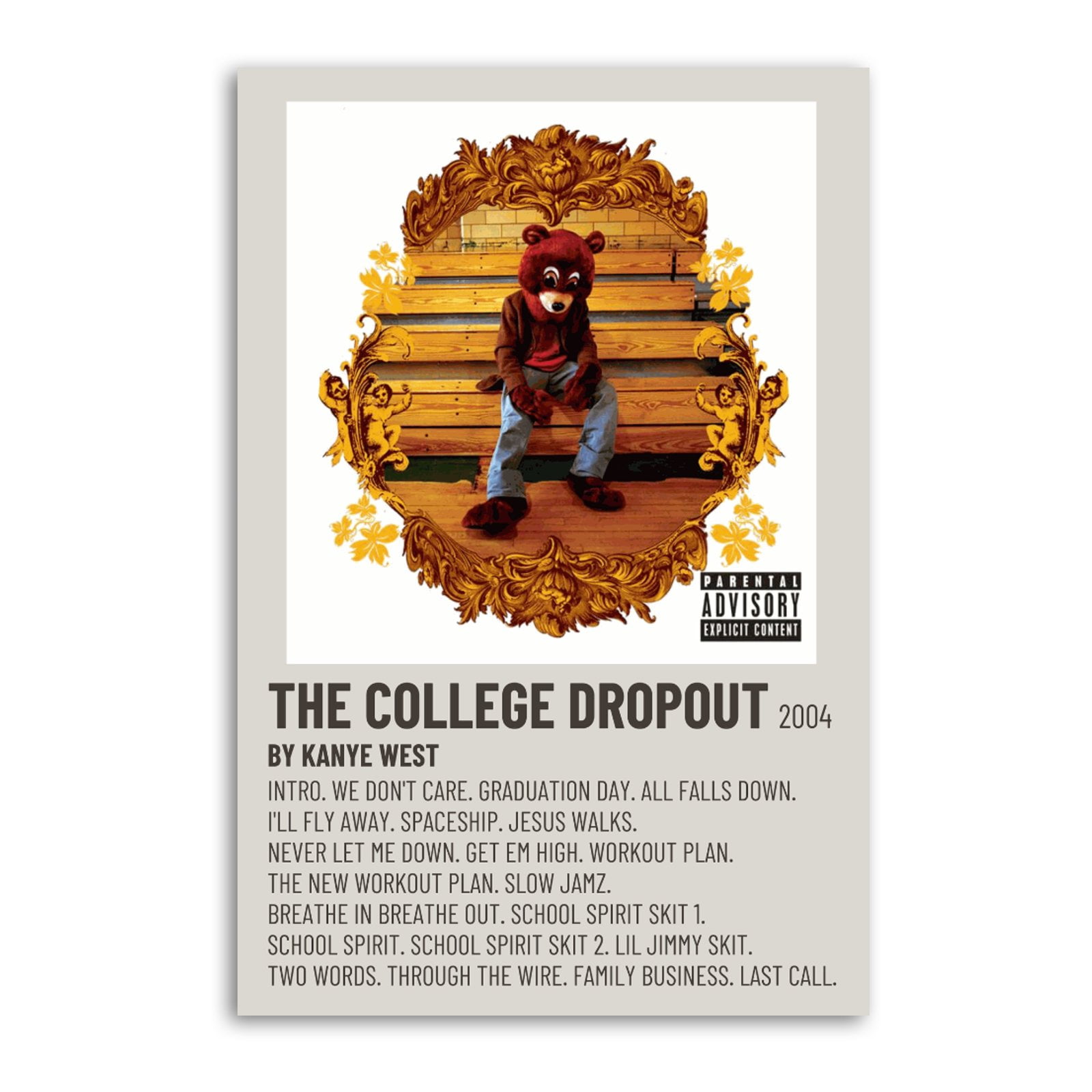 Kanye Poster College Dropout Album Cover Music Painting On Canvas Wall ...