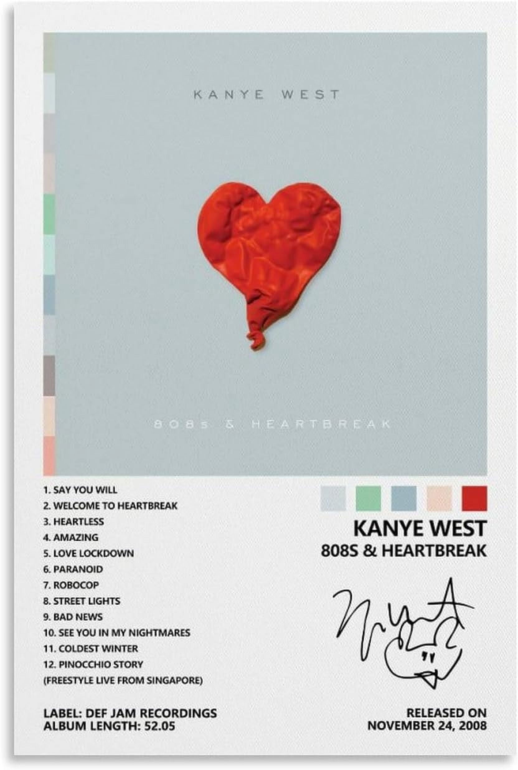 Kanye Poster West 808s & Heartbreak Album Cover Poster Posters for Room ...