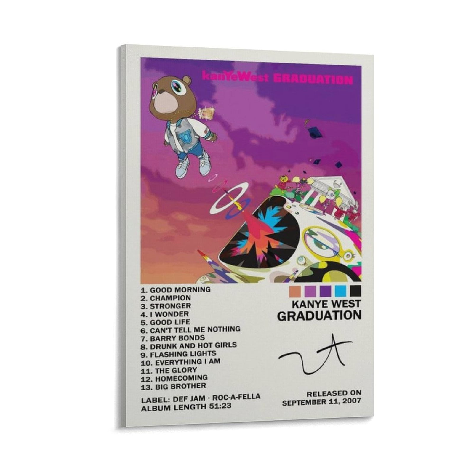 Kanye Poster West Graduation Album Cover Posters Canvas Art Poster ...