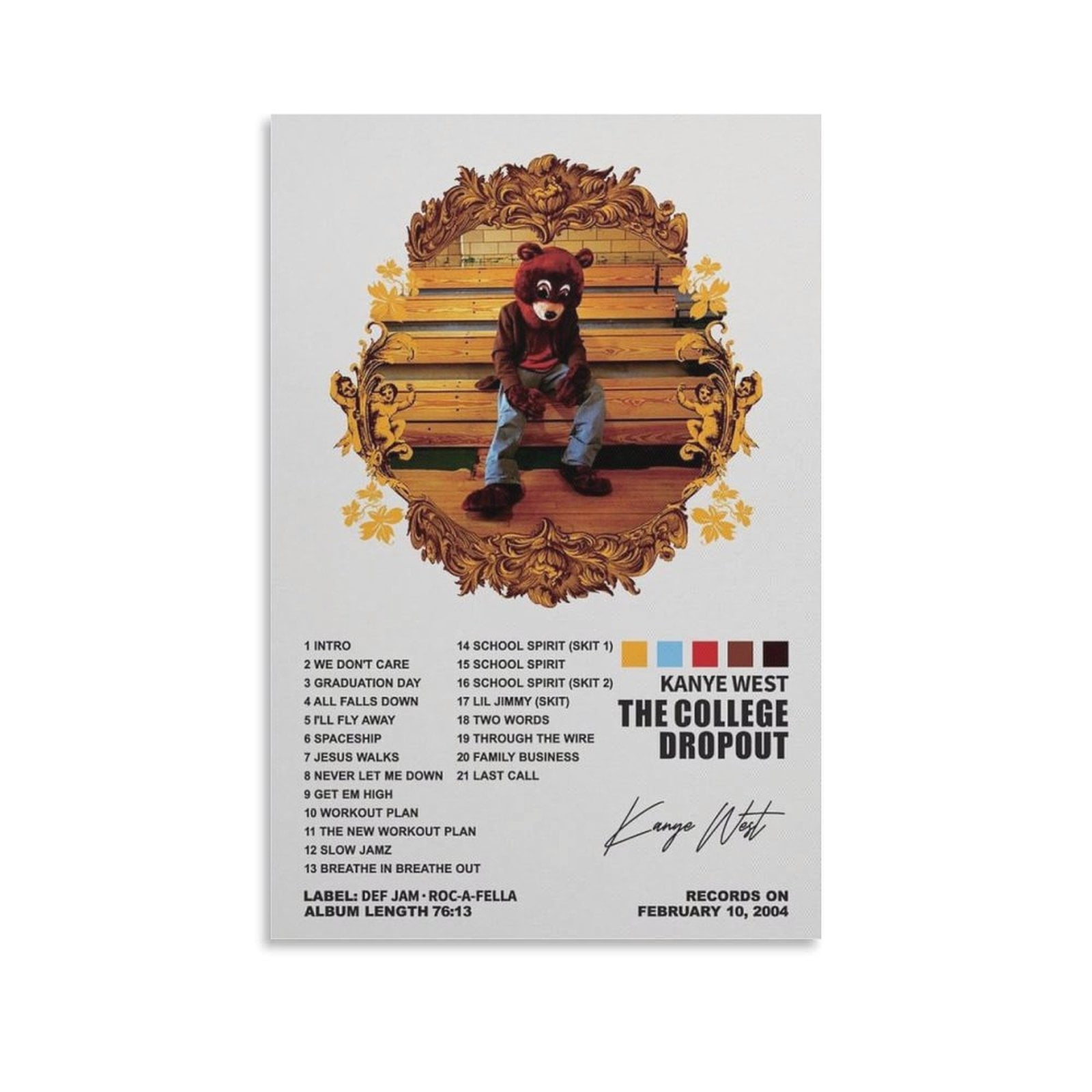 Kanye Poster West The College Dropout Unframe-style24x36inch(60x90cm ...