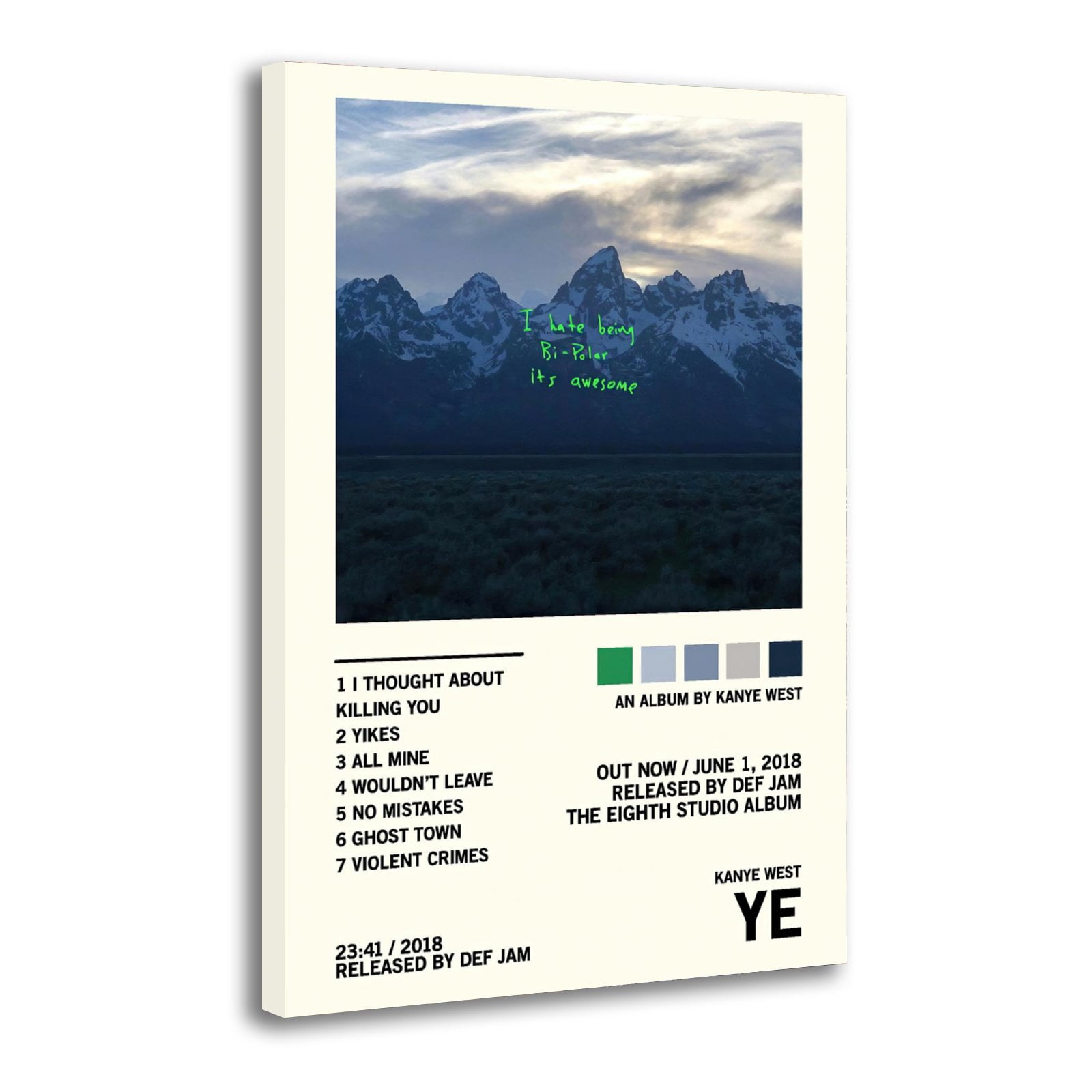 Kanye Poster Ye Album Cover Music Canvas Wall Art Prints Poster Gifts ...