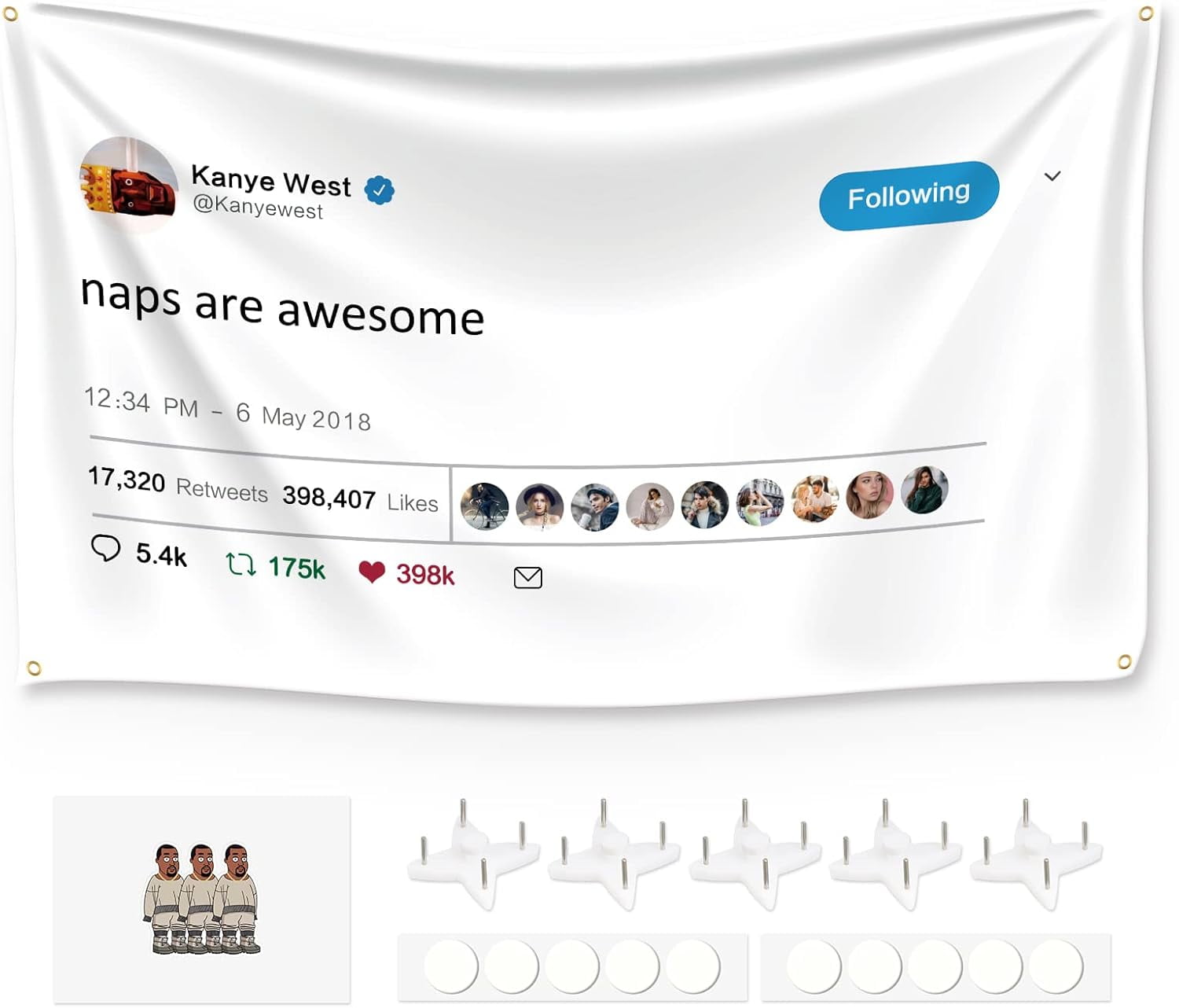 Kanye Tapestry Tweet flags, I be taking naps with Installation tool ...