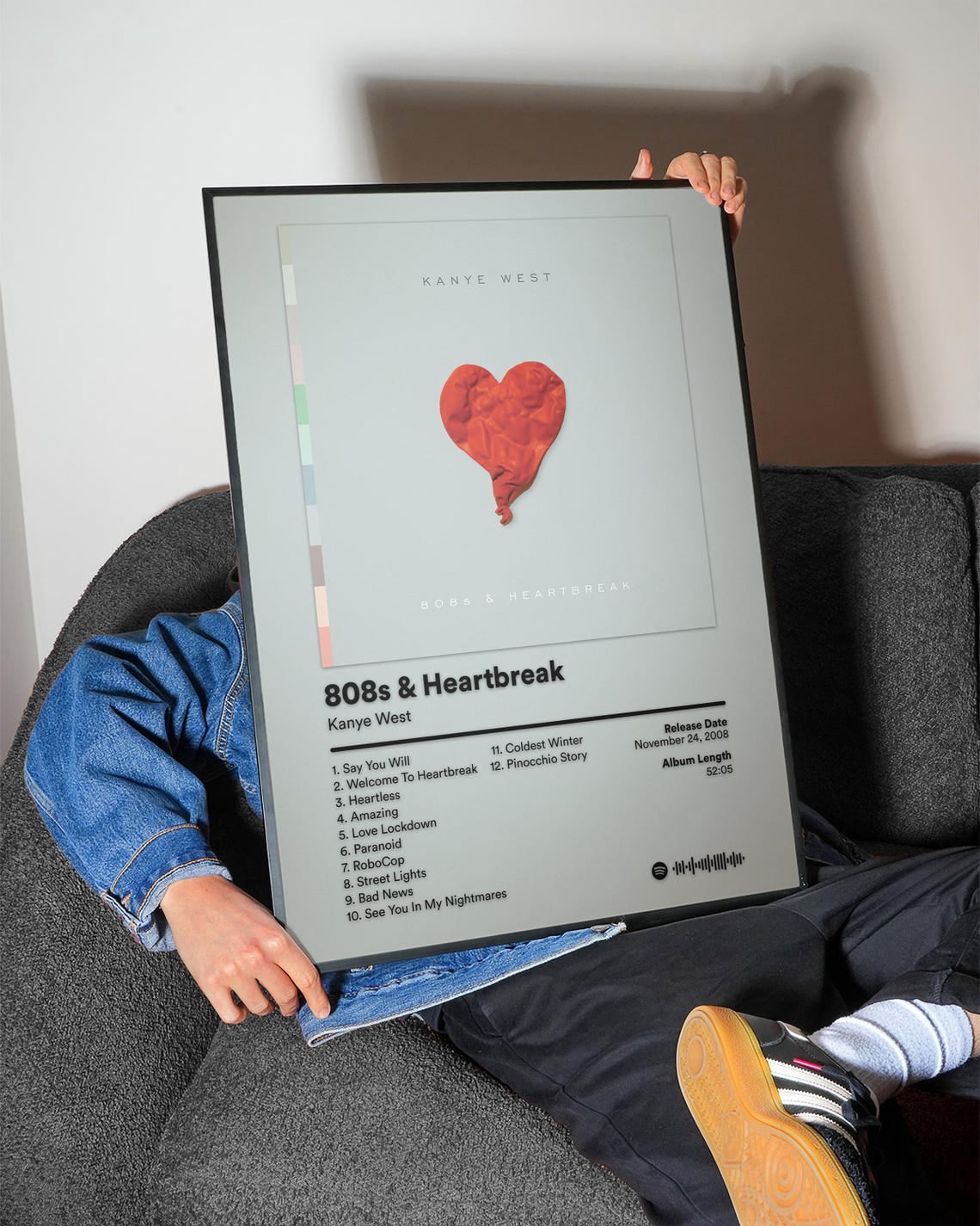 Kanye West 808s & Heartbreak Album Cover Poster Featuring the Heart ...