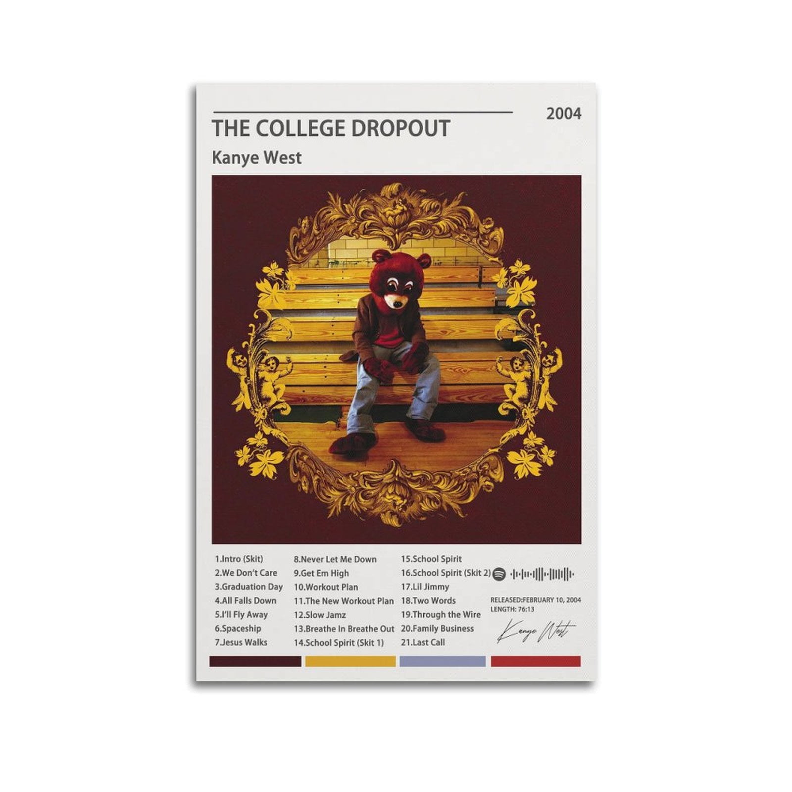 Kanye West Poster The College Dropout Album Cover Painting Vintage ...