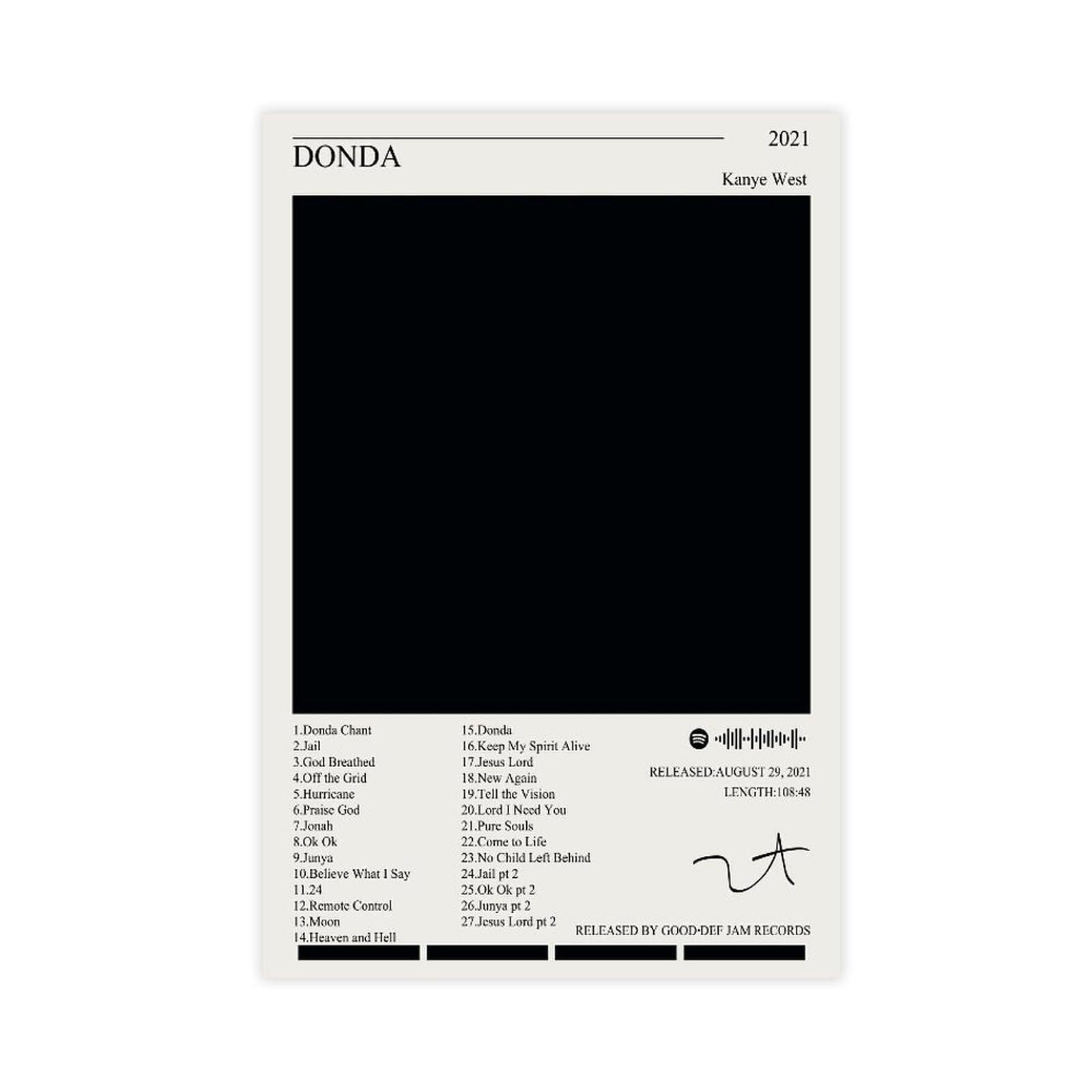 Kanye West Poster Donda Album Cover Posters Rap Music Poster Wall Art ...