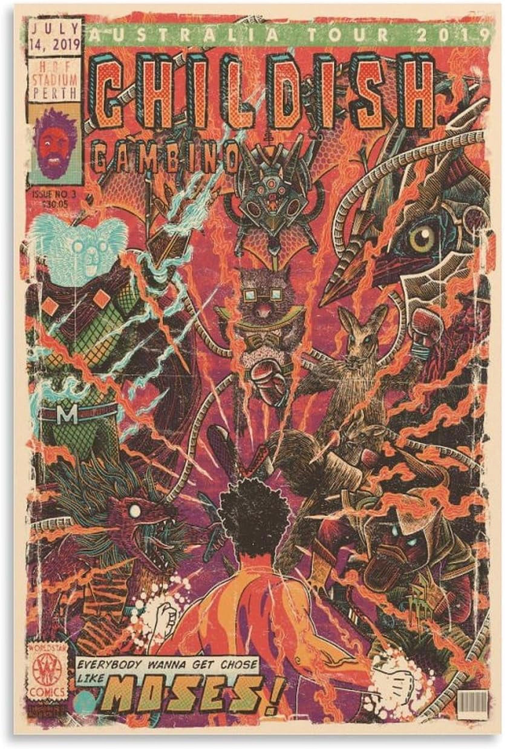 Kanye West Poster Hip-hop Comic Music Poster for Room Aesthetic Canvas ...