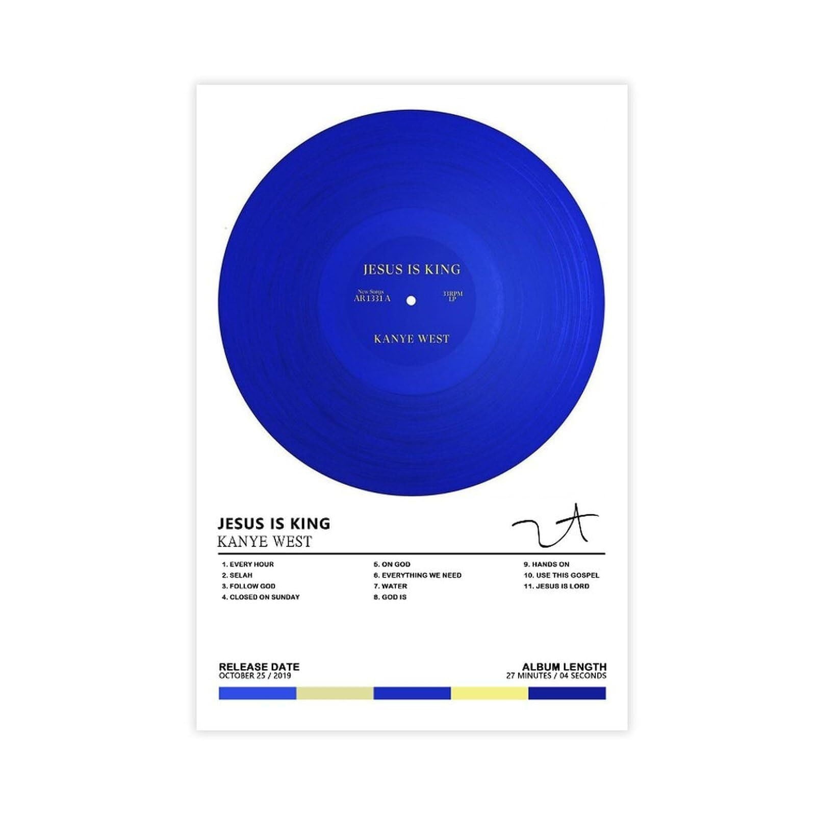 Kanye West Poster Jesus Is King Album Cover Posters Rap Music Poster ...
