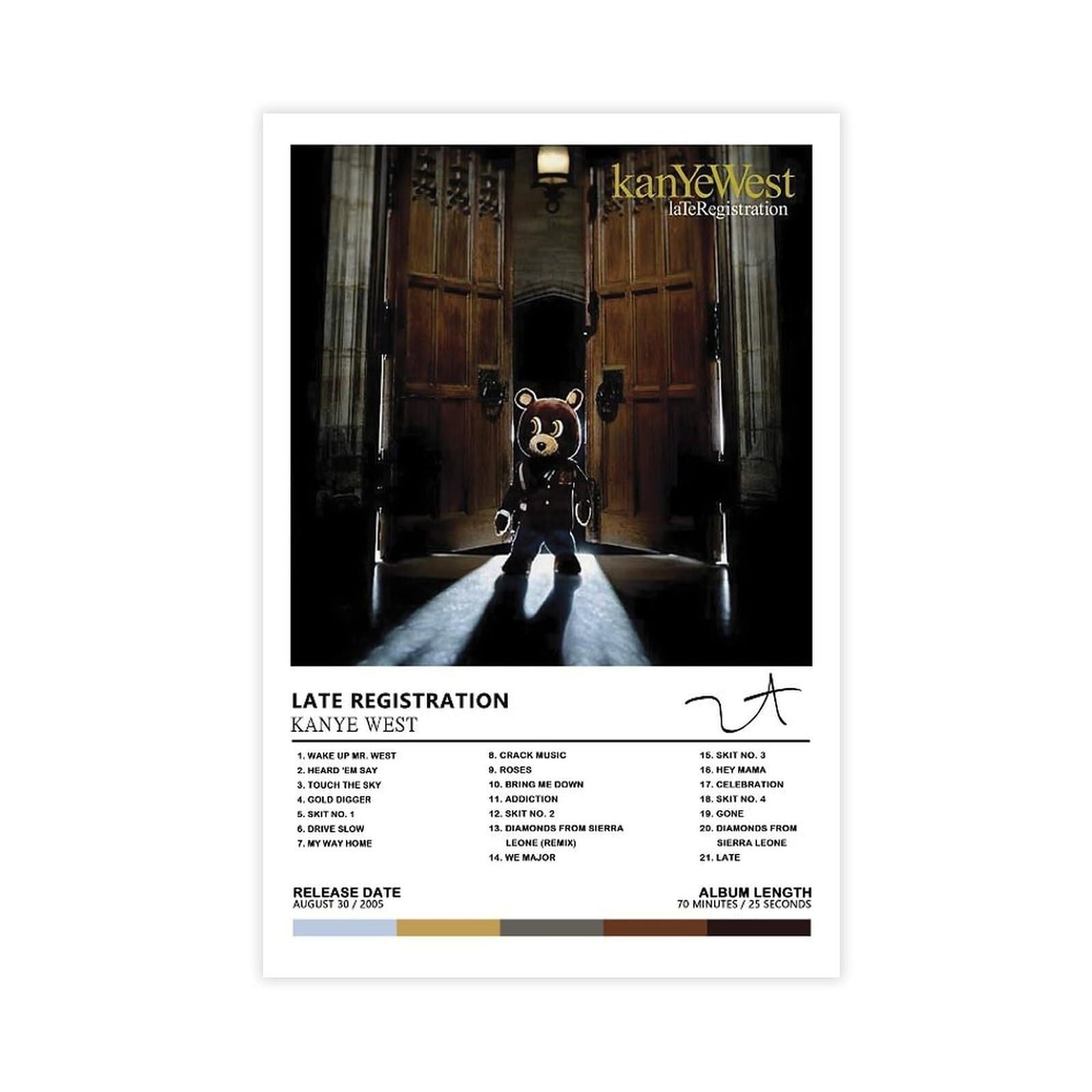Kanye West Poster Late Registration Album Cover Posters Rap Music ...