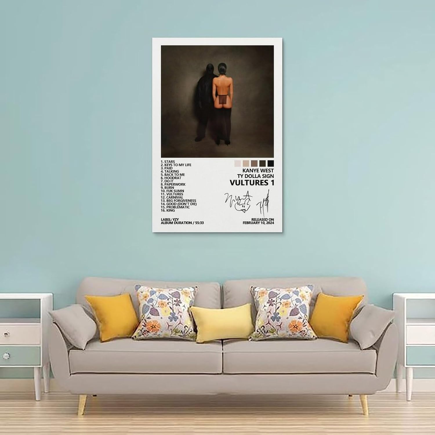 Kanye West Poster ¥$ Poster Vultures Music Album Cover Posters For Room ...