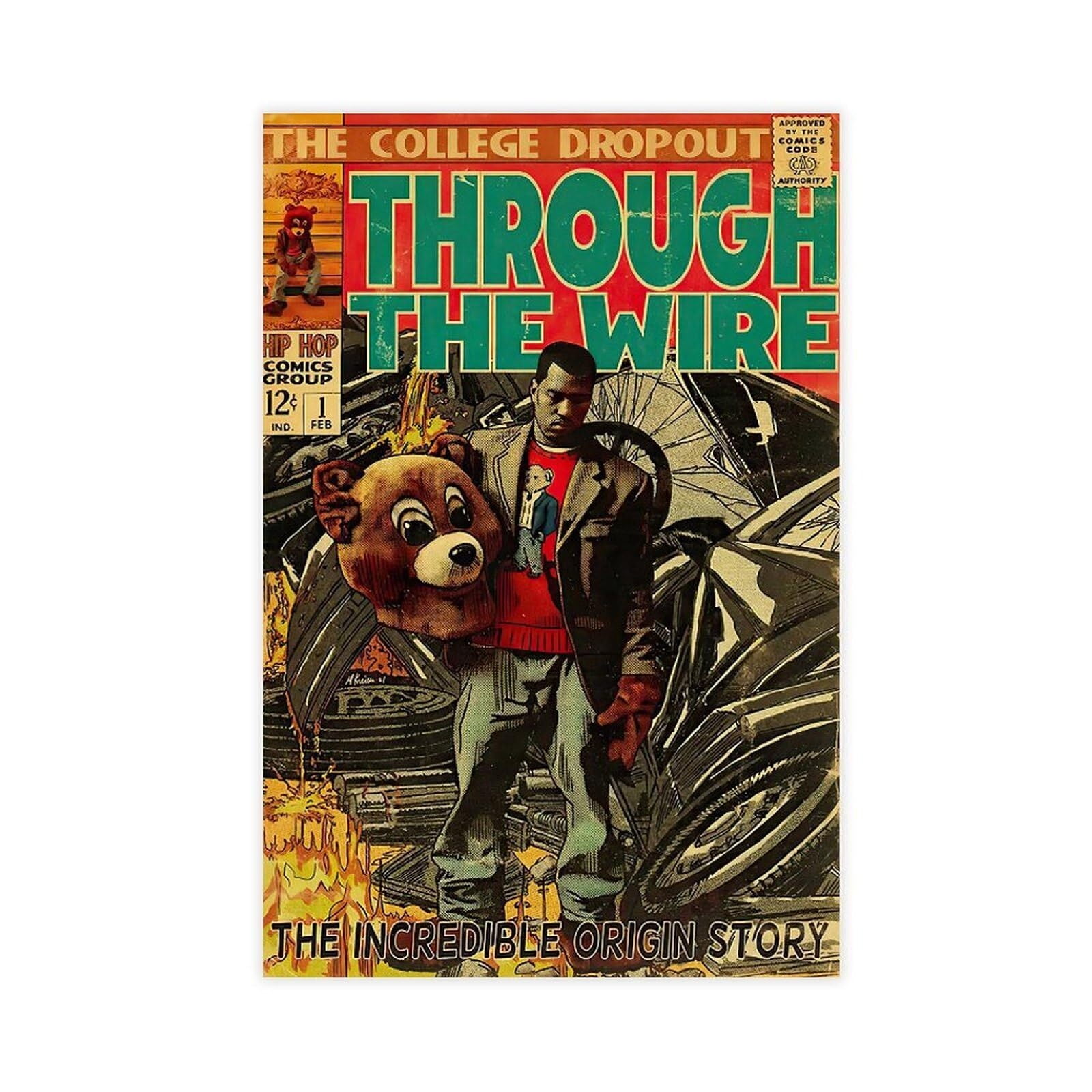 Kanye West Poster, The College Dropout Album Cover Posters Rap Music ...