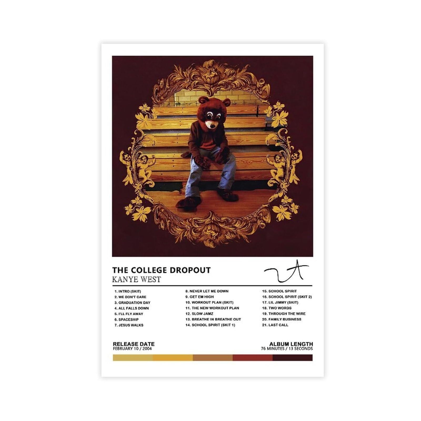 Kanye West Poster The College Dropout Album Cover Posters Rap Music ...