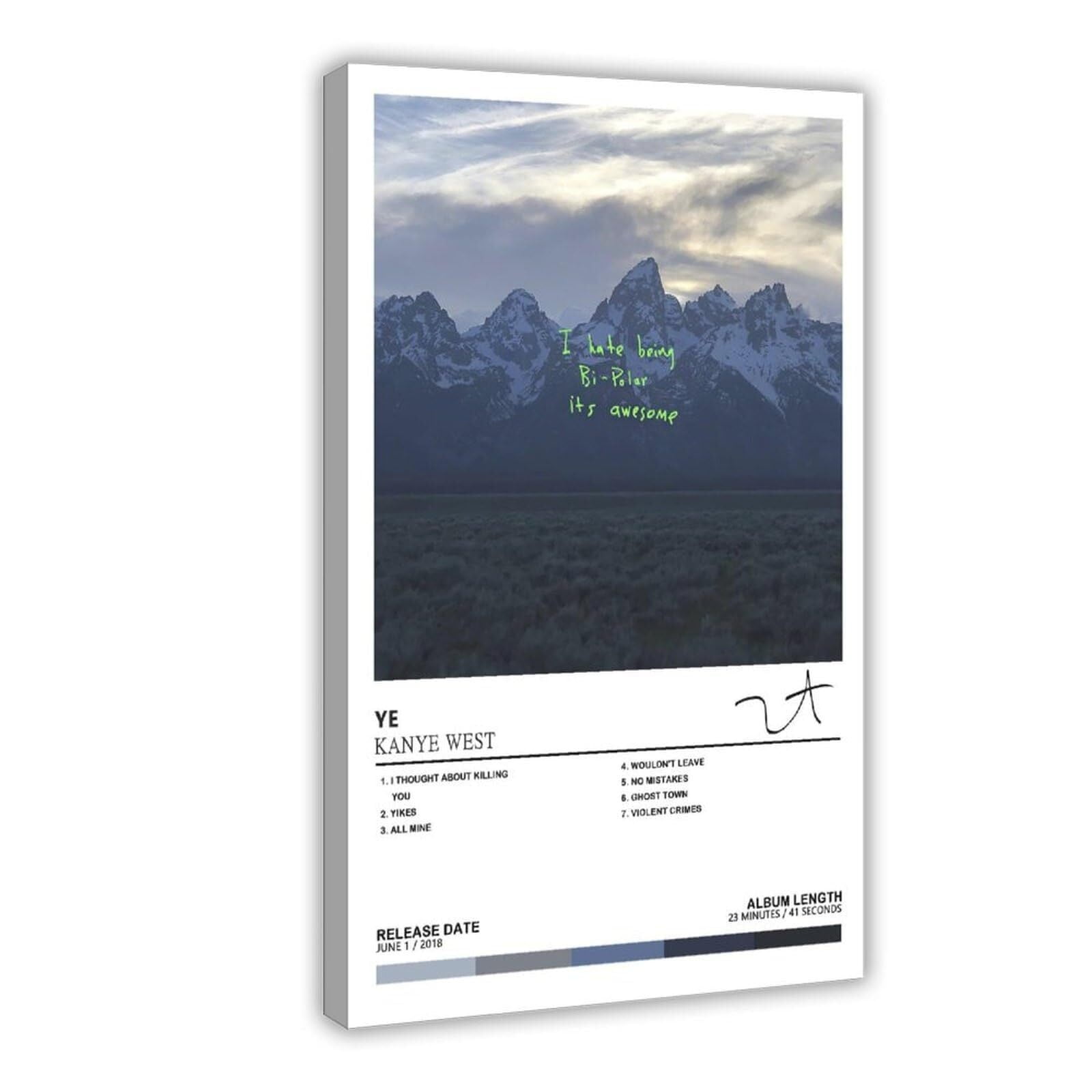 Kanye West Poster Ye Album Cover Posters Rap Music Poster Wall Art Room ...