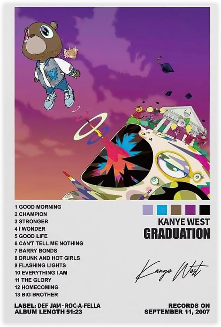 Kanye West Posters Album Cover Poster Music Posters for Room Decor Flag ...