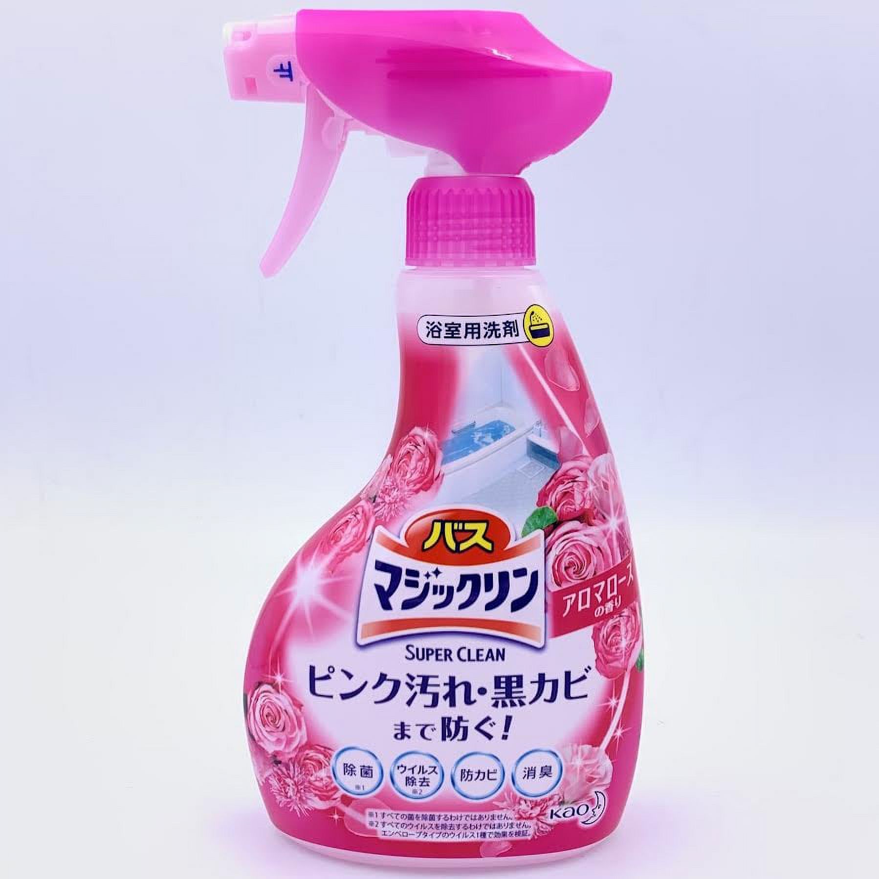 Kao Magiclean Bath Super Clean Rose Scent Cleaner 380ml玫瑰花香浴室除菌消臭清洁喷雾 ...