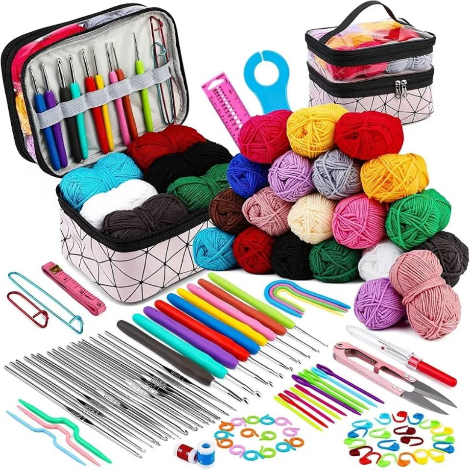 Kaobuy 105Pcs Crochet Kit Beginner Crocheting Kit with Yarn Set ...