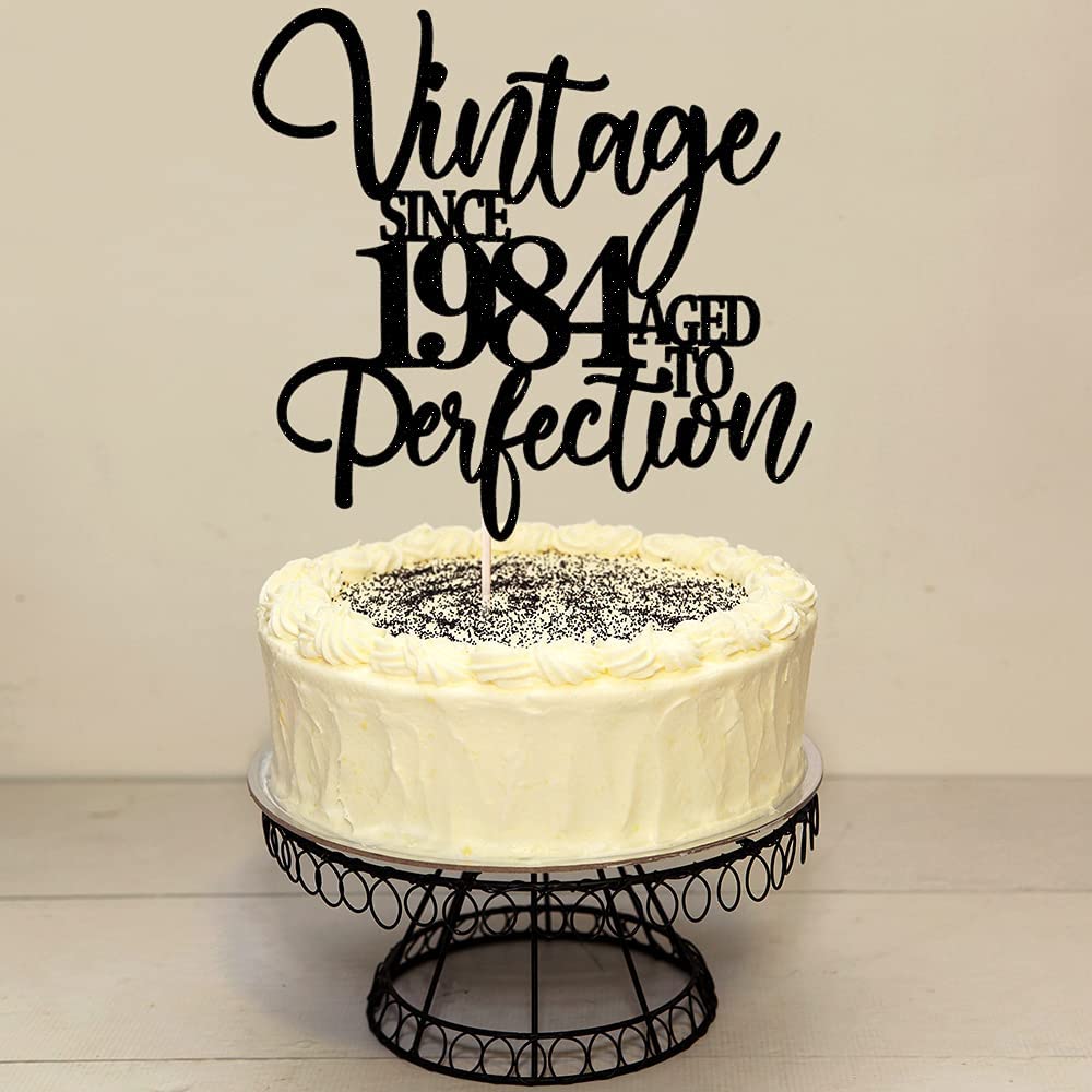 Kaoenla Vintage Since 1984 Aged To Perfection Cake Topper -Black ...