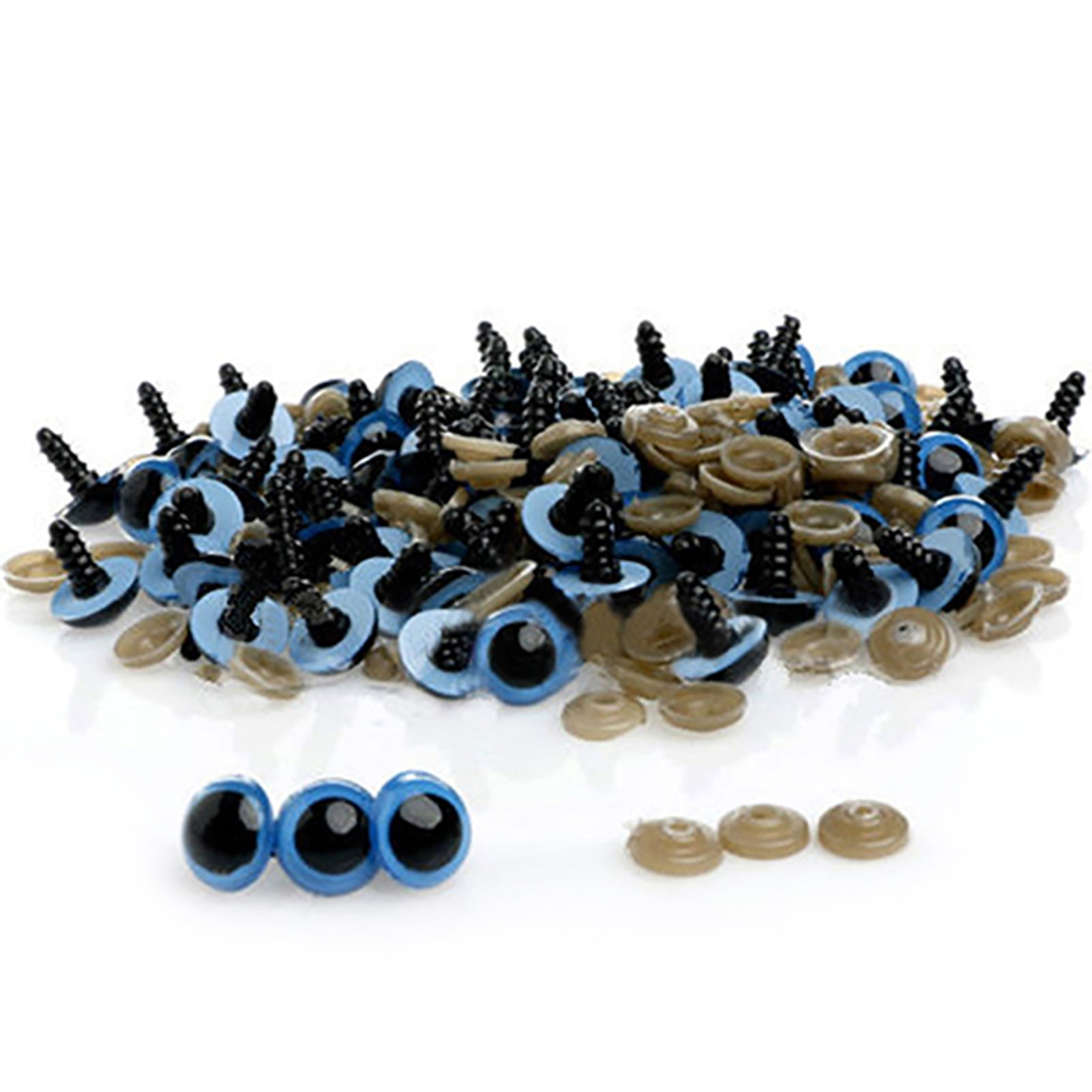 Kaola 100 Pcs 8-20mm Plastic Safety Eyes for Teddy Bear Doll Animal ...