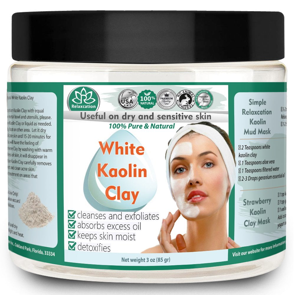 Kaolin Clay Powder for Skin Hair and Face Mask White Kaolin Clay ...