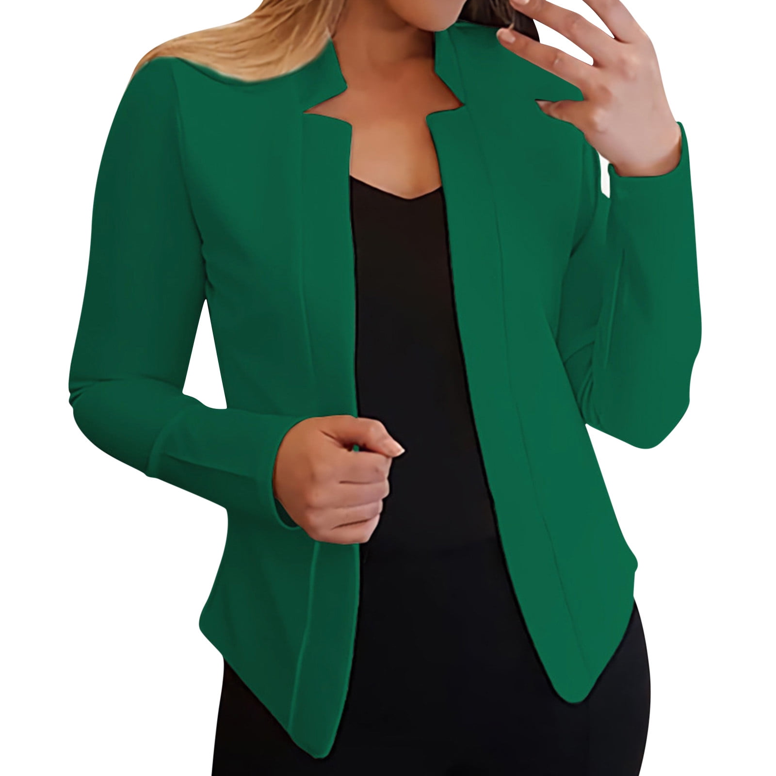 Kaondbfi Blazers for Women, Casual Pocketed Office Blazers Draped Open ...