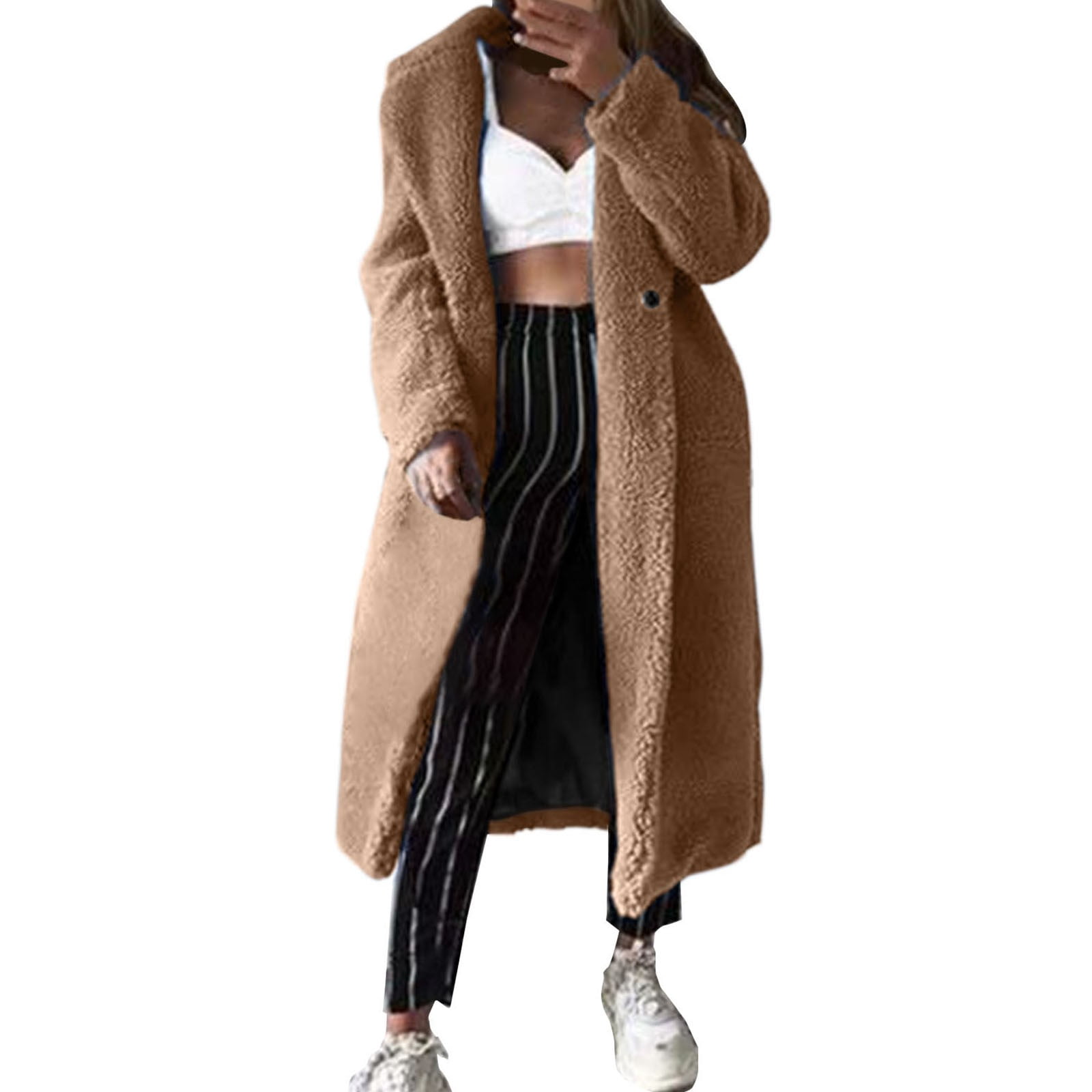 Kaondbfi Fleece Jackets for Women, Coat Women Autumn Winter Casual Plus ...