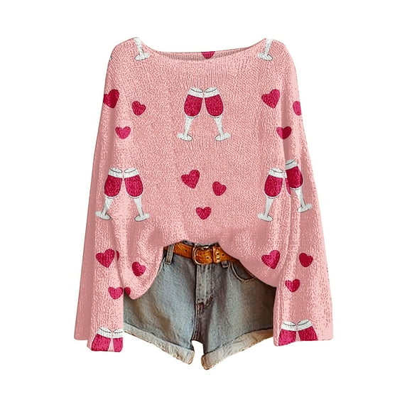 Kaondbfi Valentine's Day New Women's Fun and Cute Knitted Casual ...