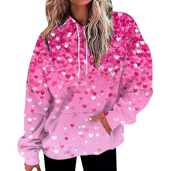 Kaondbfi Valentine's Day Womens Oversized Printed Sweatshirts Pullover ...