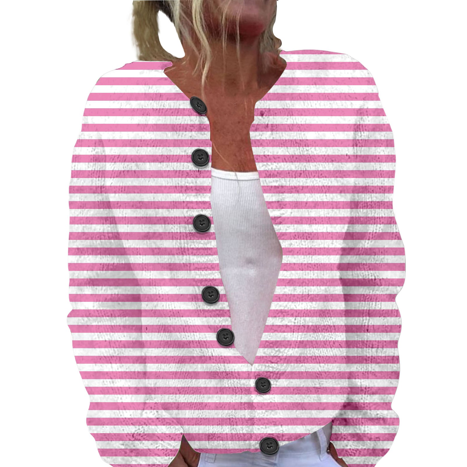 Kaondbfi Women's Cardigan, Single Faced Fleece Small Casual Comfortable ...