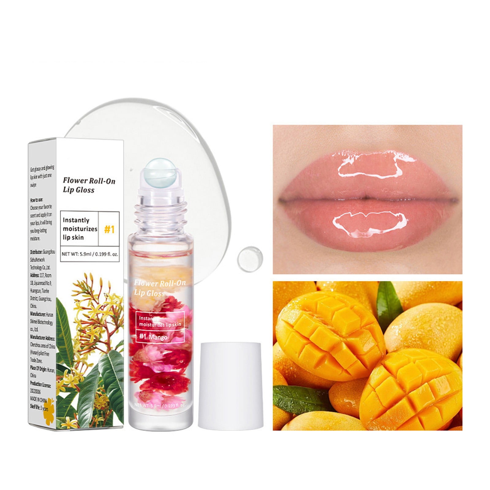 Kaonry Fruity Lip Roller, Moisturizing Lip Gloss Oil Volumizing Lip ...