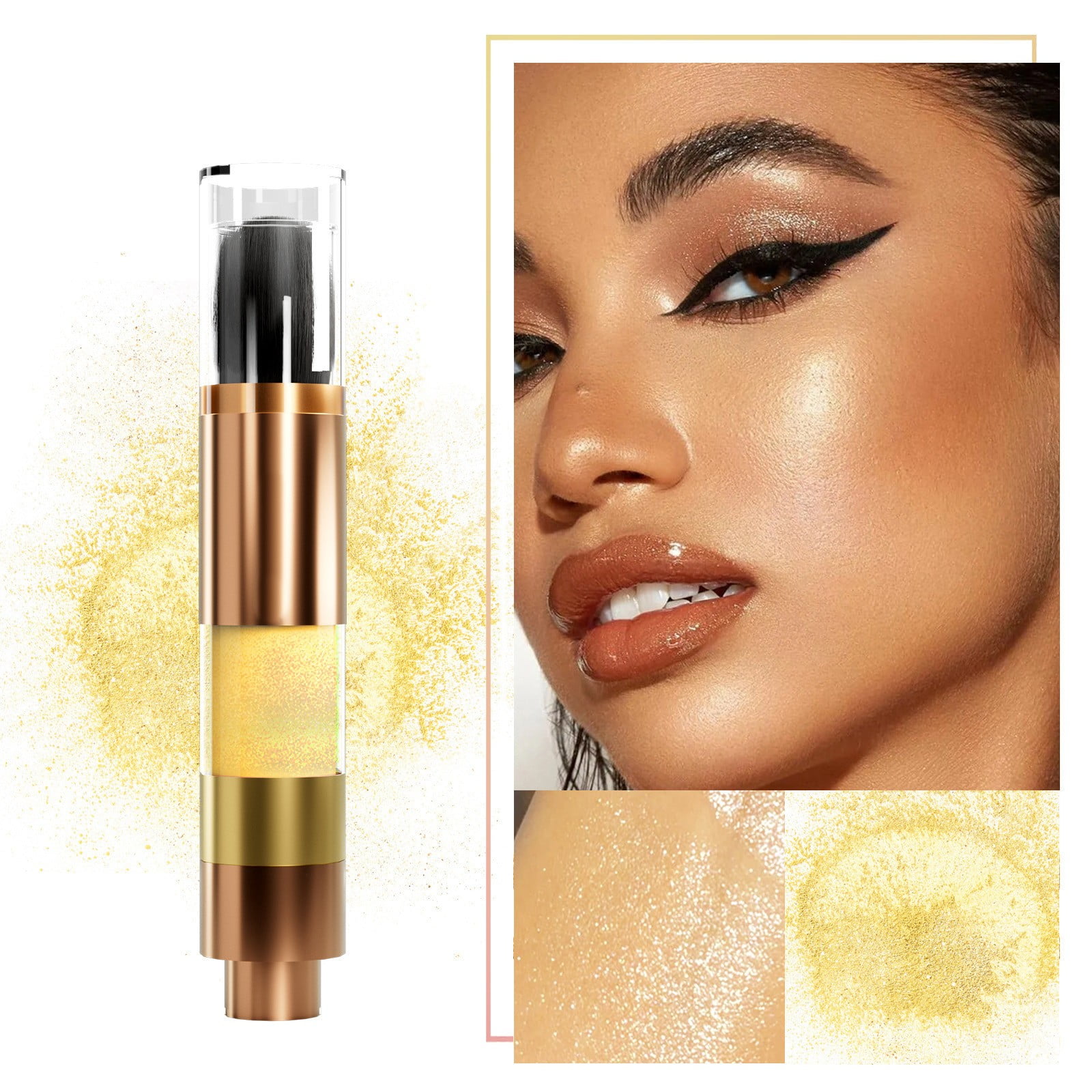 Kaonry Pressed Highlight Powder, High Gloss Powder Pearl Body ...