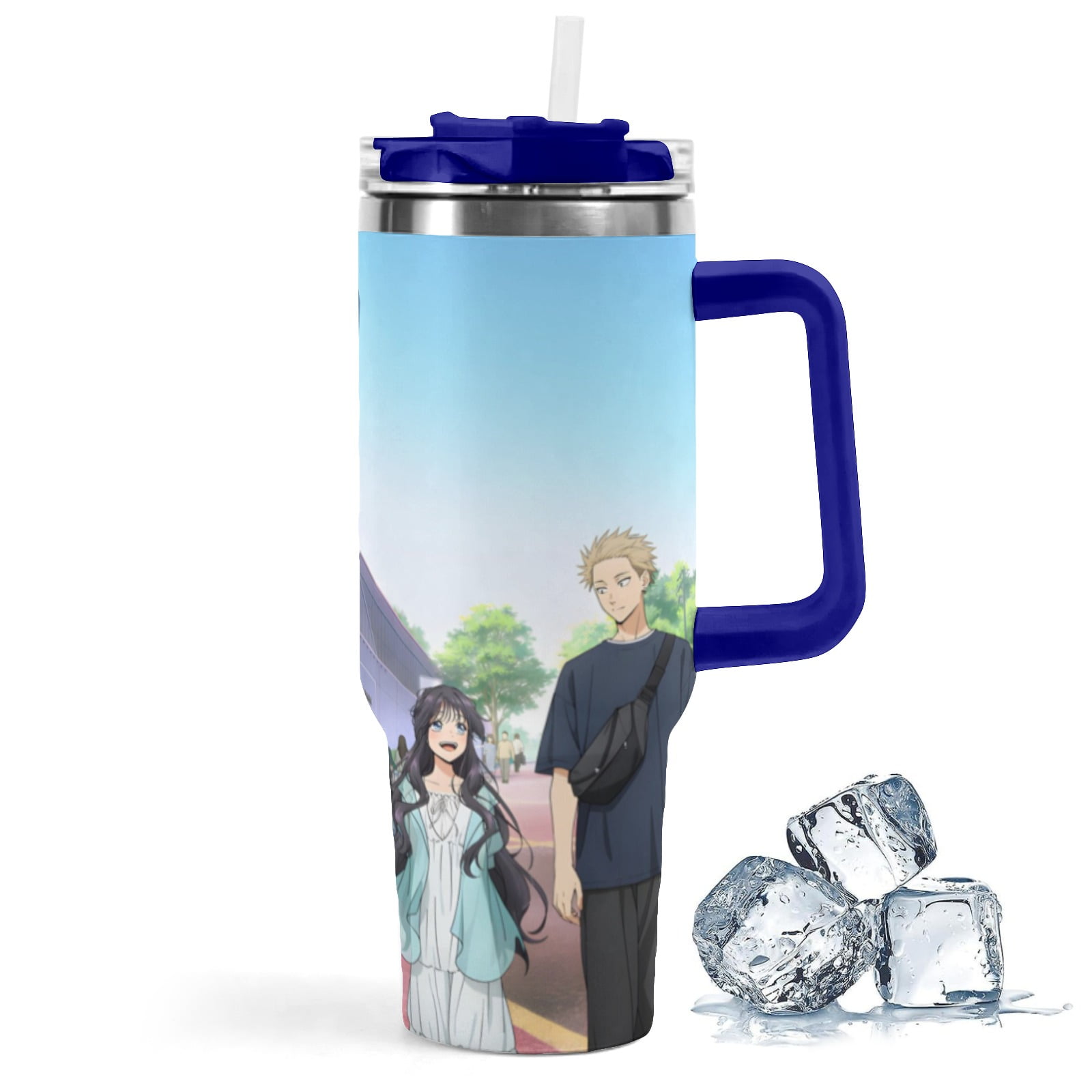 Kaoru Hana wa Rin to Saku Large capacity car cup has an iconic print, is durable with insulation ...