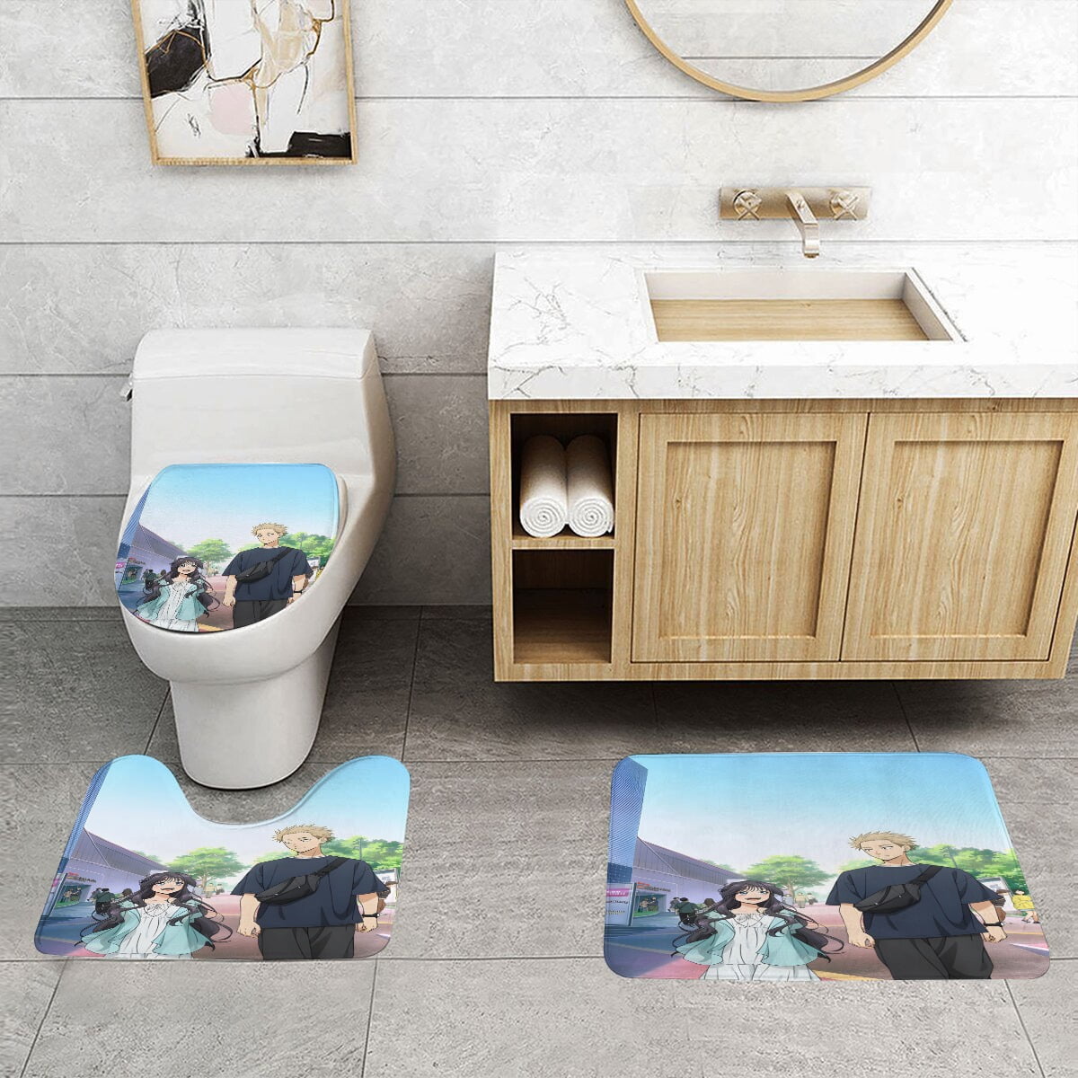 Kaoru Hana wa Rin to Saku floor mat and toilet set is durable,and adds ...