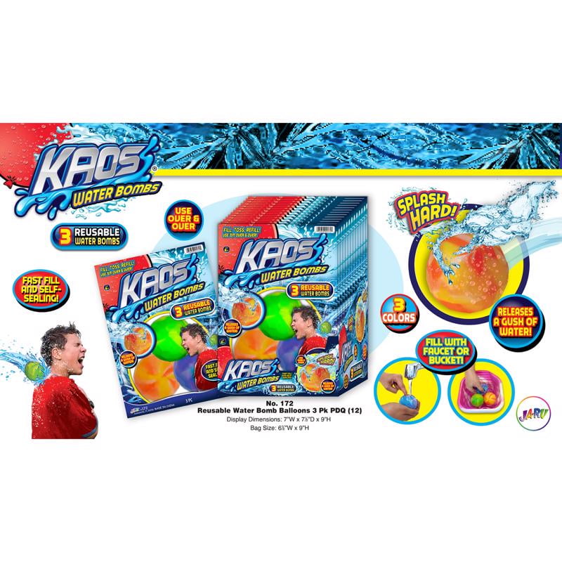 WATER BOMBS ASST 3PC 1PK(Pack of 12) - Walmart.com