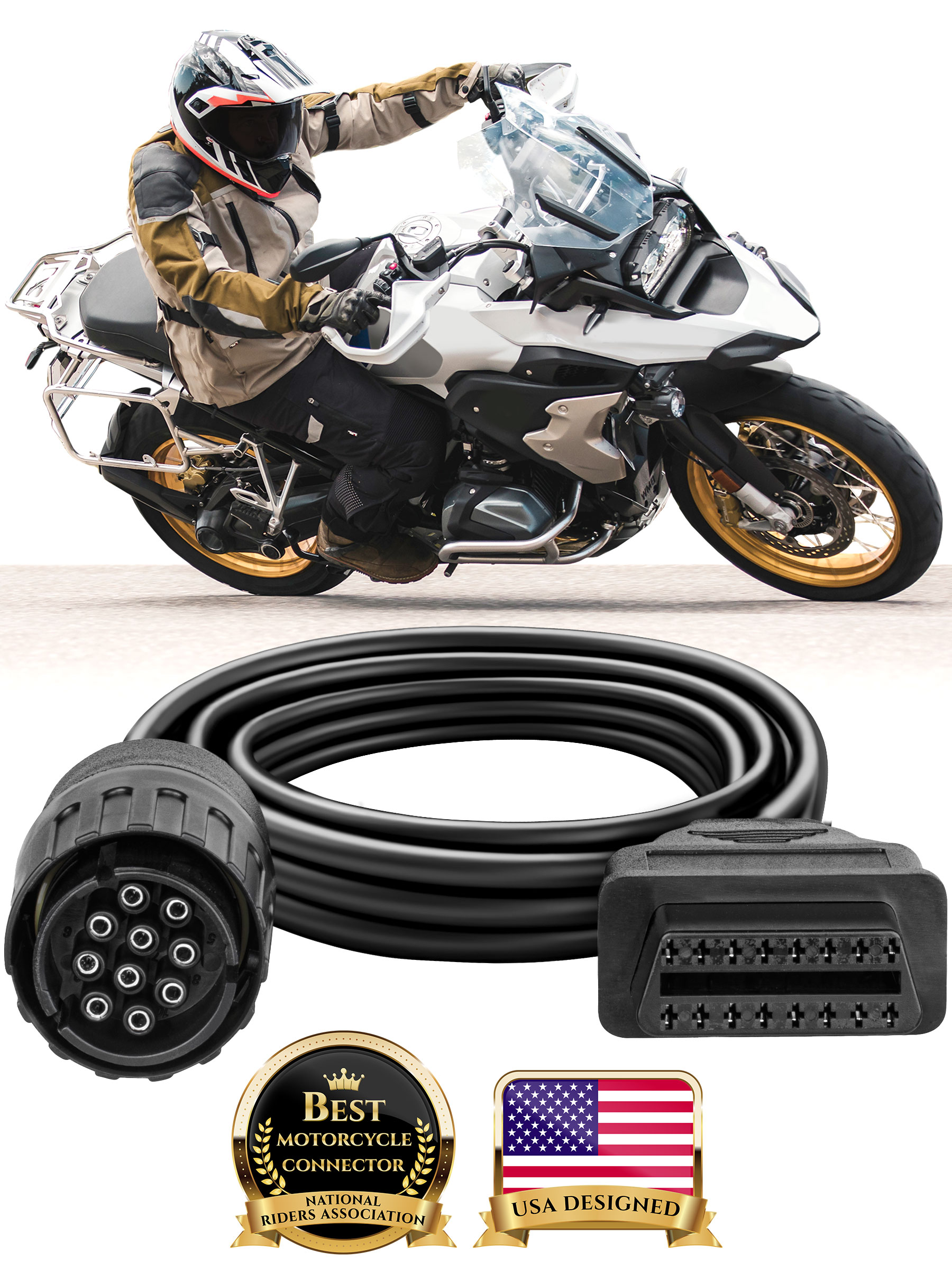 Optronics A57WBP 7-Way Round Blade to 5-Way Flat Pin Connector Adapter ...