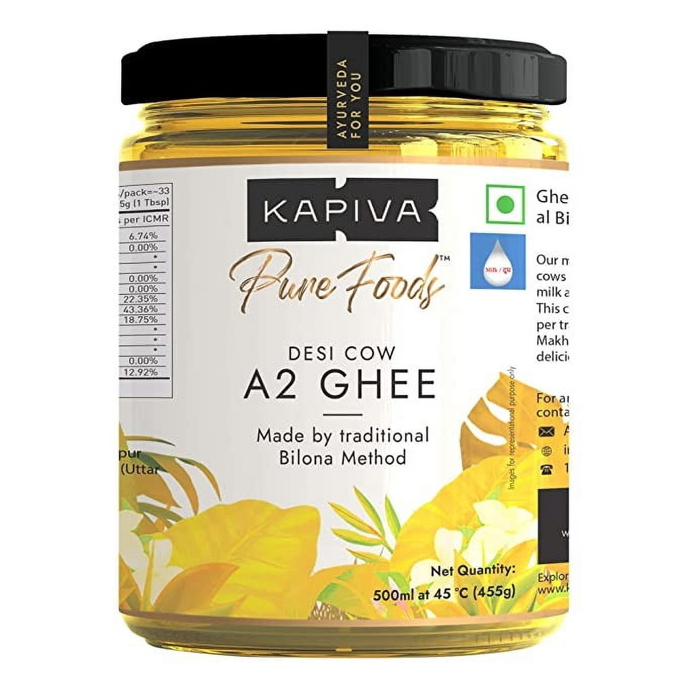 Kapiva A2 Cow Desi Ghee 500ml | 100% Desi Gir Cow Ghee A2 milk ...