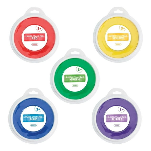 Kaplan Early Learning Company Washable Jumbo Stamp Pad - Set of 5 ...