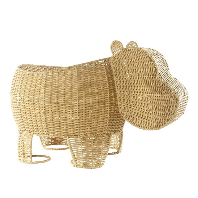 Kaplan Early Learning Hippo Washable Wicker Floor Basket - Walmart.com